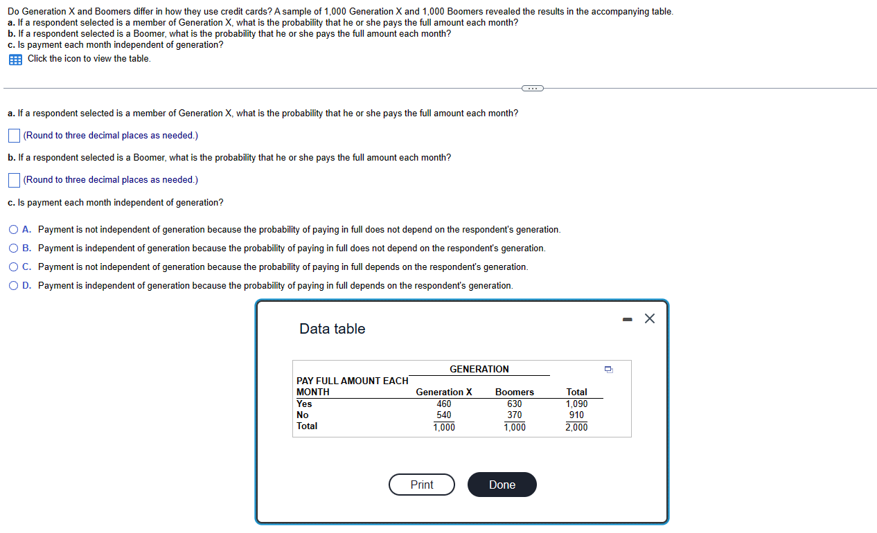 Solved Do Generation X and Boomers differ in how they use | Chegg.com