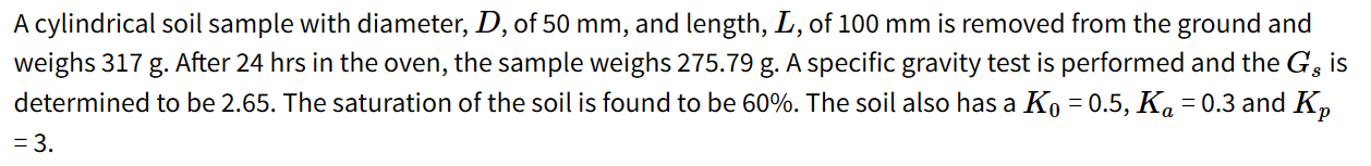 Solved What is the bulk unit weight of the in-situ soil, | Chegg.com