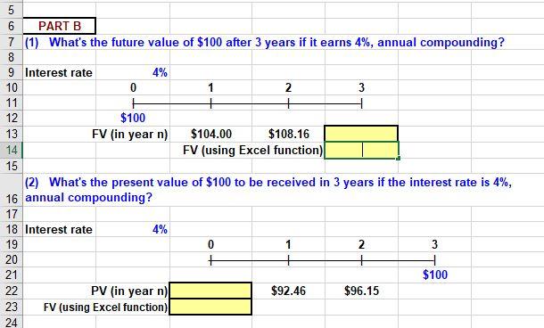 Solved (1) What's the future value of $100 after 3 years if | Chegg.com