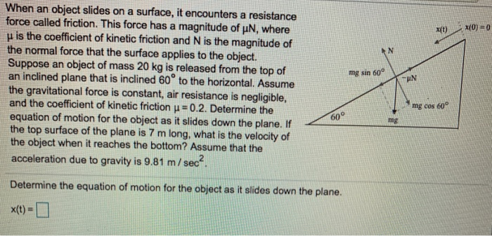 Solved When an object slides on a surface, it encounters a | Chegg.com