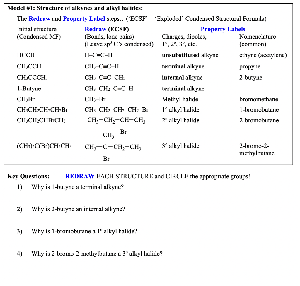 Solved Key Questions: REDRAW EACH STRUCTURE and CIRCLE the | Chegg.com