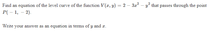 Solved Find an equation of the level curve of the function | Chegg.com