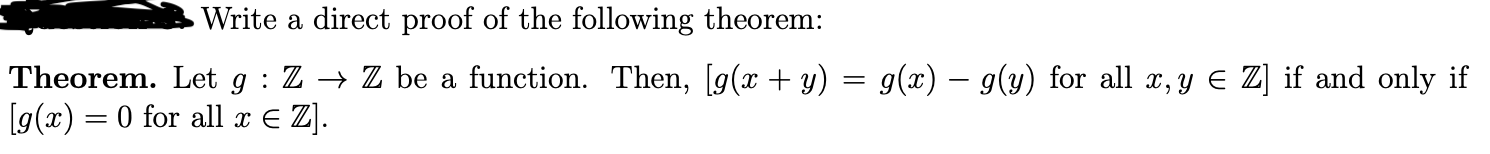 Solved Write a direct proof of the following theorem: | Chegg.com