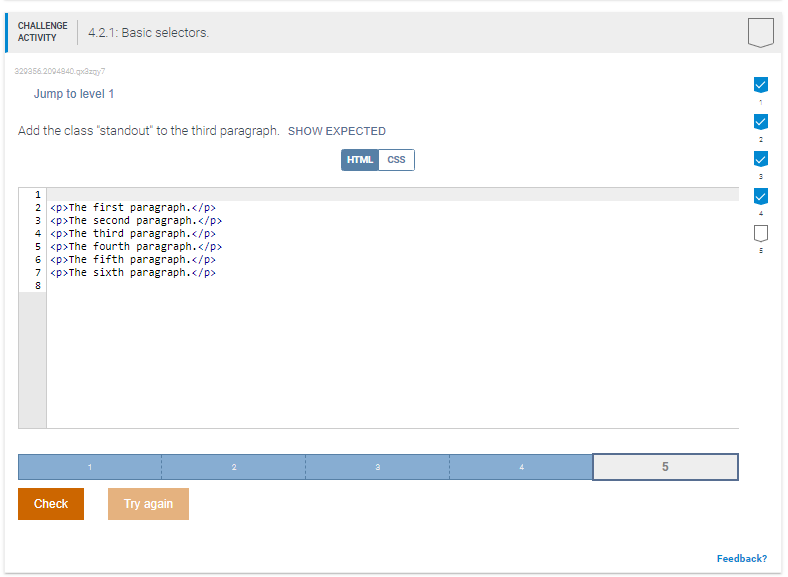Solved CHALLENGE ACTIVITY 4.2.1: Basic selectors. 32056 | Chegg.com