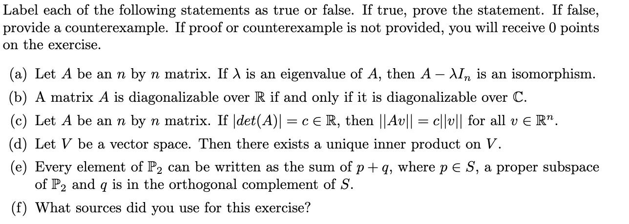Solved Label each of the following statements as true or | Chegg.com