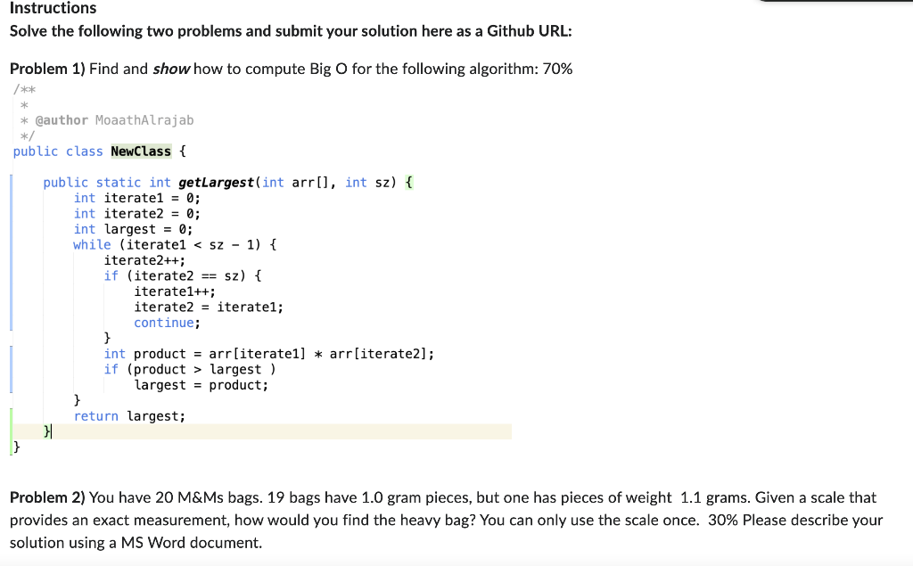 Solved Solve the following two problems and submit your | Chegg.com