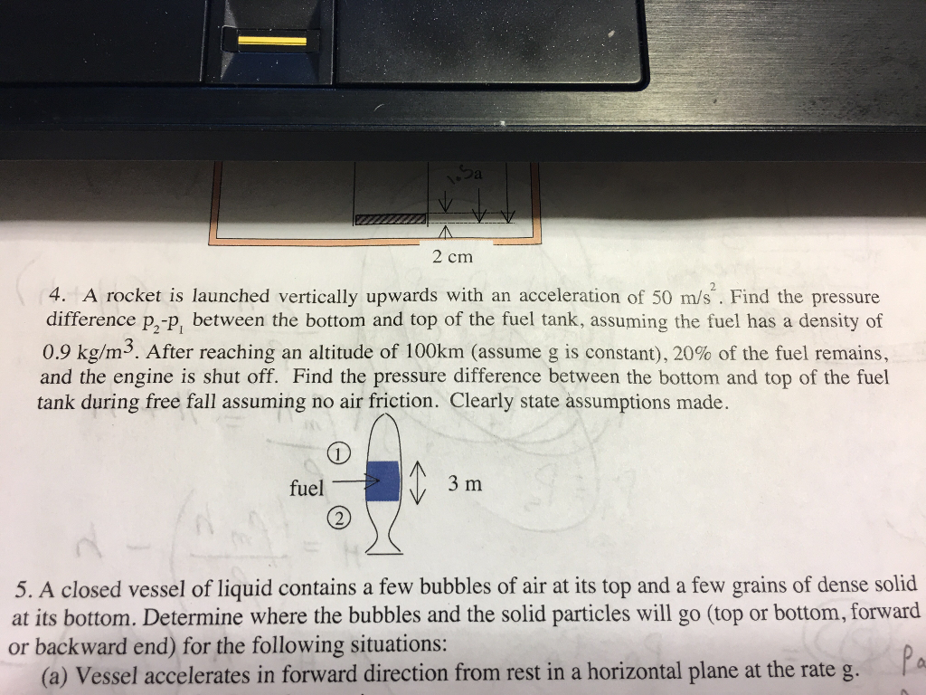 Solved A rocket is launched vertically upwards with an | Chegg.com