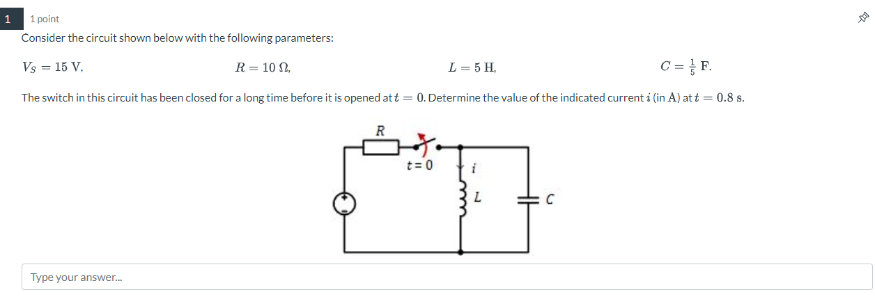 Solved Consider the circuit shown below with the following | Chegg.com