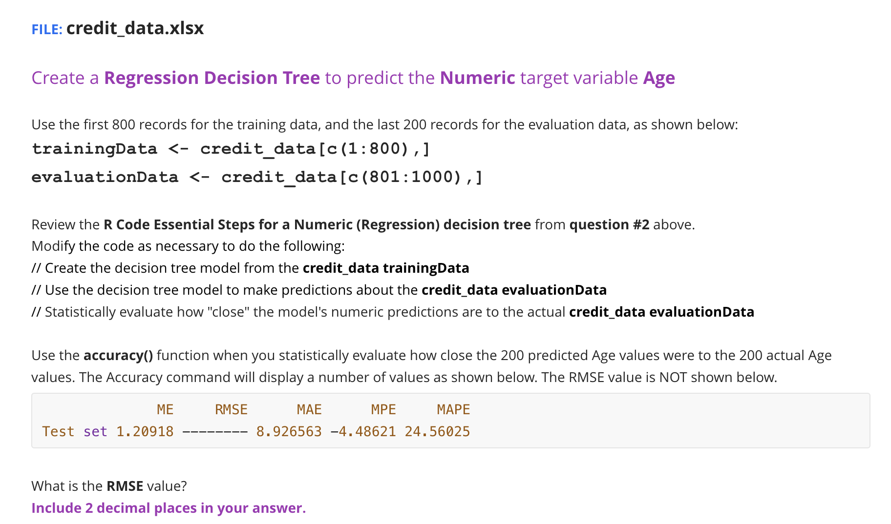 Solved FILE: credit_data.xlsXCreate a Regression Decision | Chegg.com