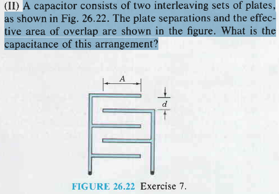 Solved (II) A capacitor consists of two interleaving sets of | Chegg.com