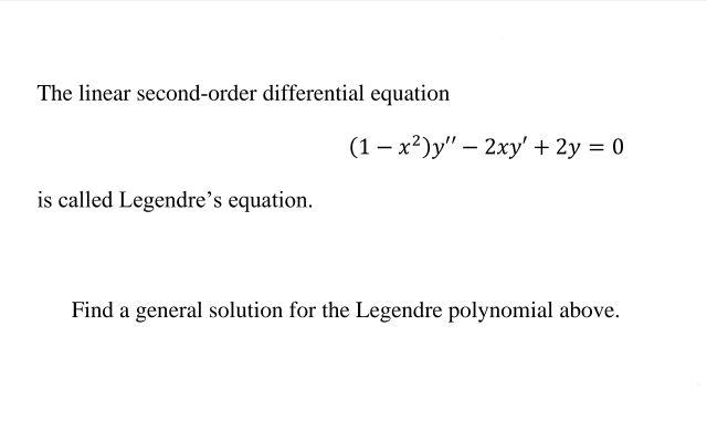 Solved The linear second-order differential equation | Chegg.com