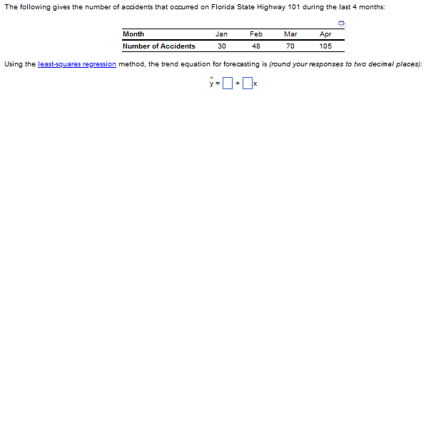 Solved Using the method, the trend equation for forecasting | Chegg.com