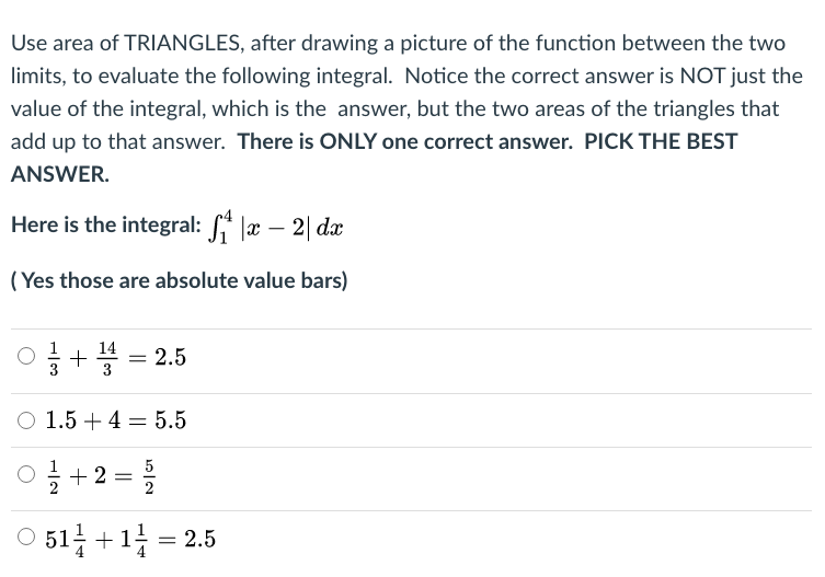 Solved Use area of TRIANGLES, after drawing a picture of the | Chegg.com