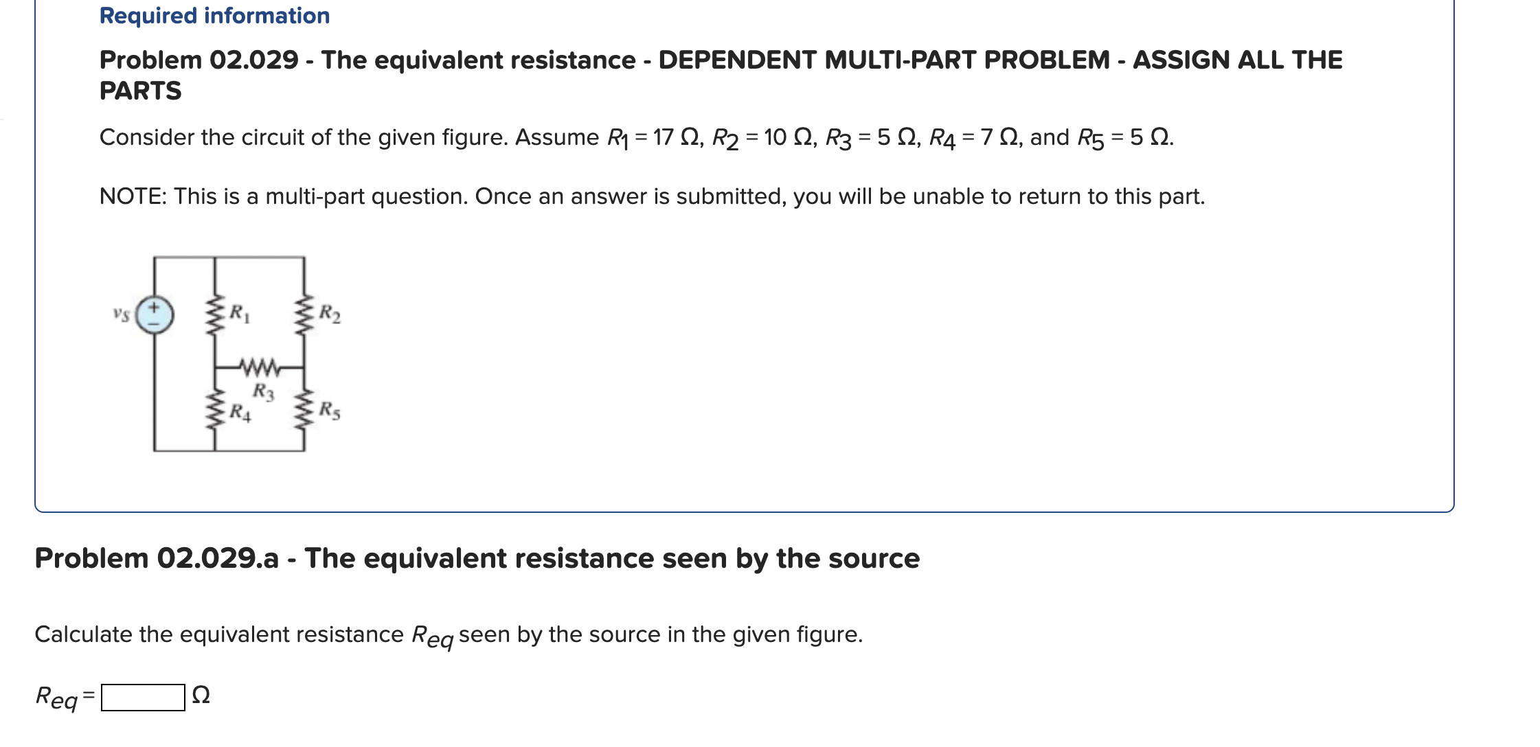 Solved Required informationProblem 02.029 - ﻿The equivalent | Chegg.com