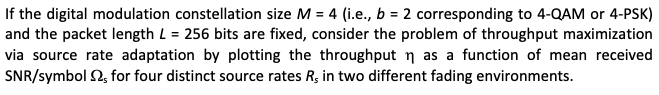 Solved If the digital modulation constellation size M = 4 | Chegg.com
