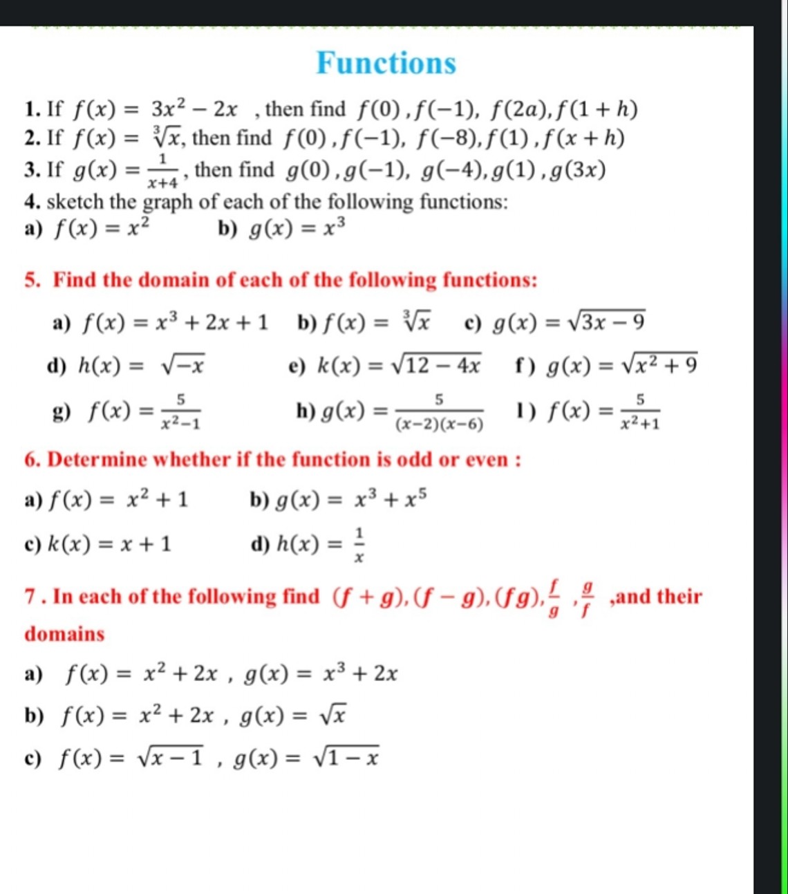 Solved FunctionsIf f(x)=3x2-2x, ﻿then find | Chegg.com