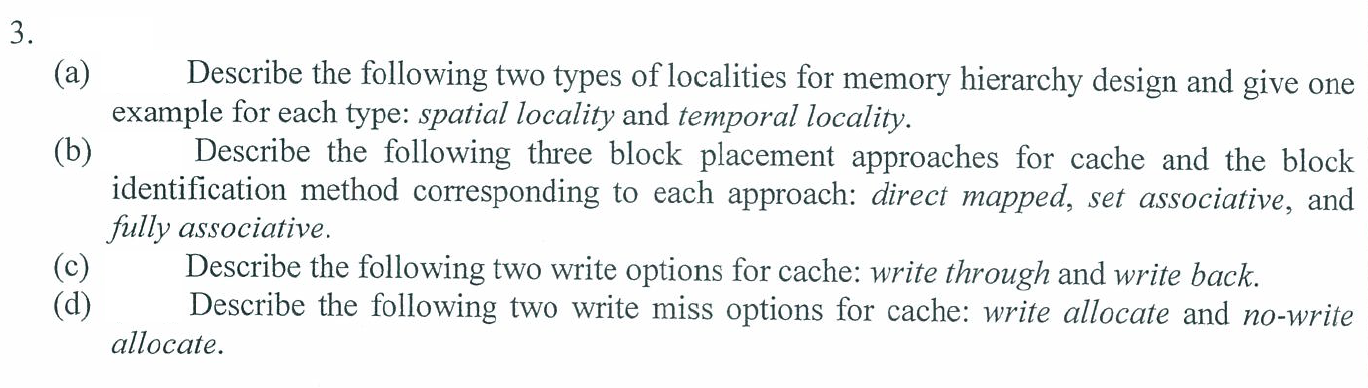 Solved 3. (a) Describe the following two types of localities | Chegg.com