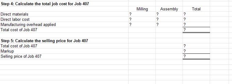 Solved Step 4: Calculate the total job cost for Job 407 | Chegg.com