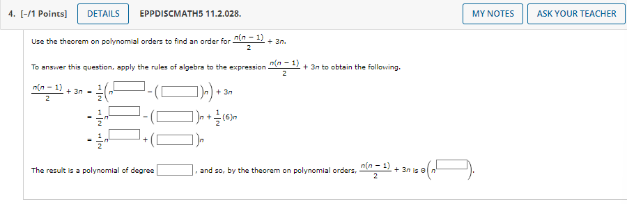 Solved Use the theorem on polynomial orders to find an order | Chegg.com