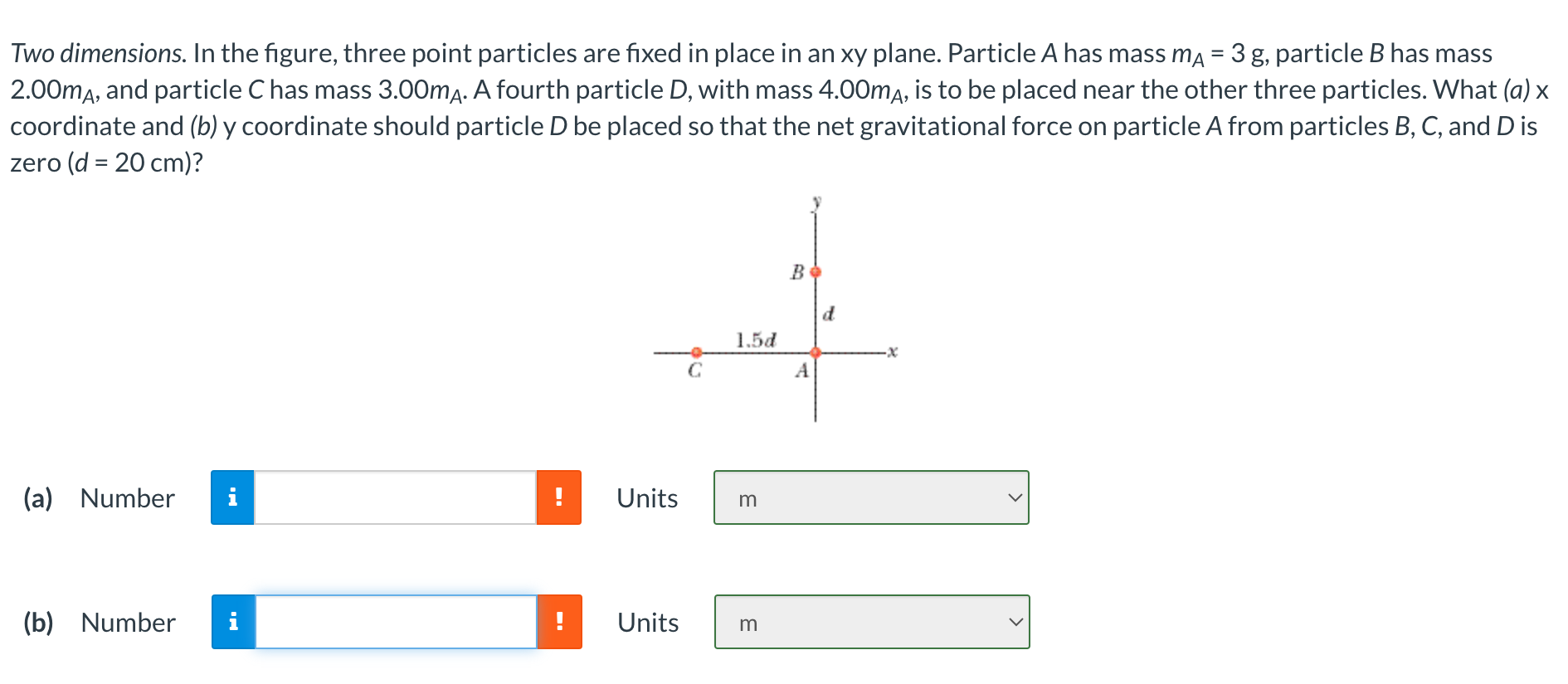 Solved Two dimensions. In the figure, three point particles | Chegg.com