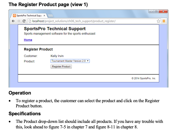 Project 6-4: Register product For this project, | Chegg.com