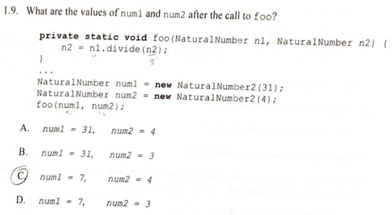 Solved 9. What are the values of num1 and num2 after the | Chegg.com