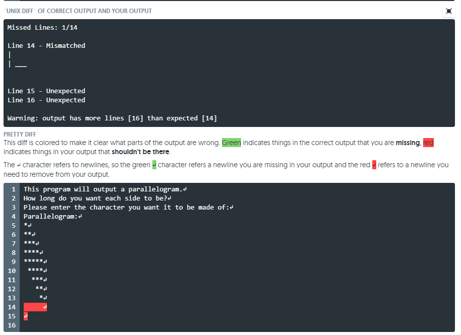 Solved How do I fix the error in the output lines 14 and 15? | Chegg.com