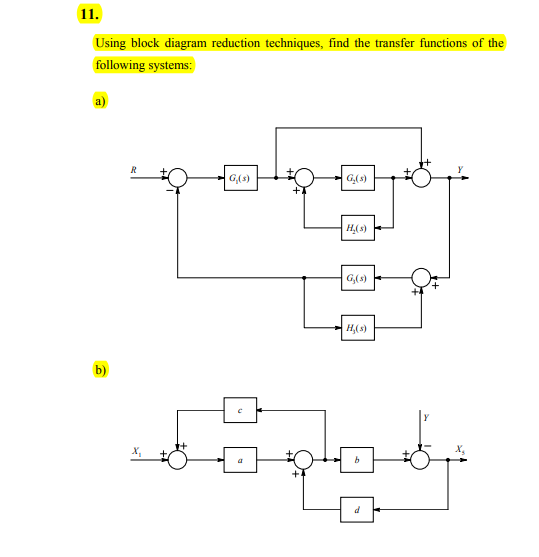 Solved Using block diagram reduction techniques, find the | Chegg.com