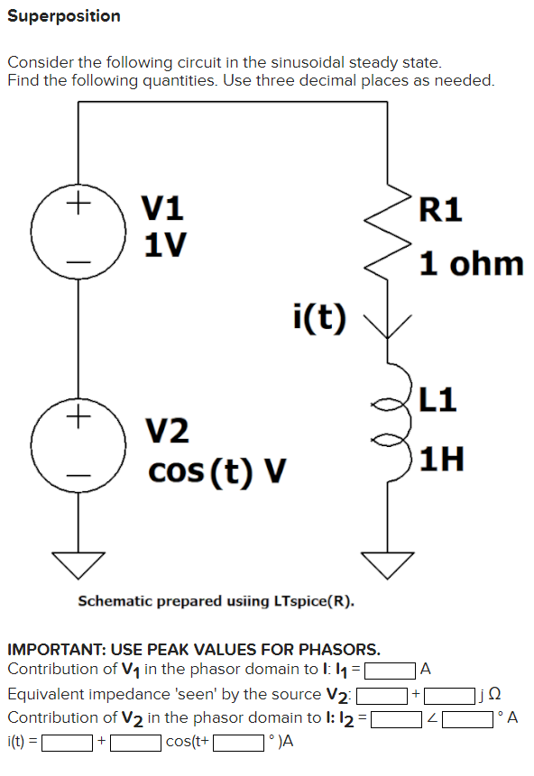 Solved Superposition Consider the following circuit in the | Chegg.com
