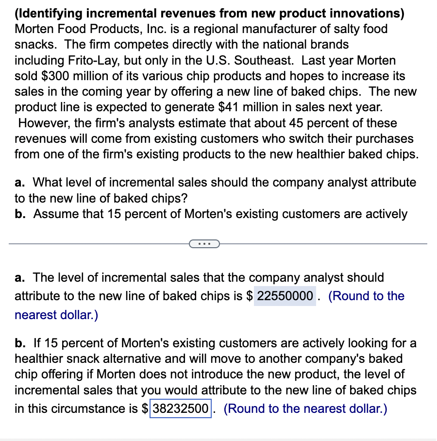 Solved (Identifying incremental revenues from new product | Chegg.com