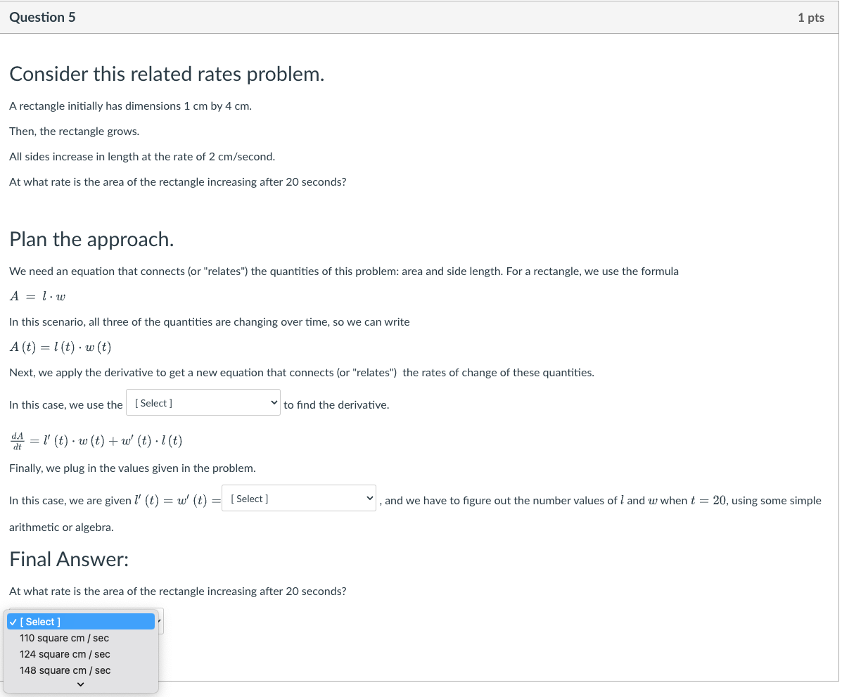 Solved Consider this related rates problem. A rectangle | Chegg.com