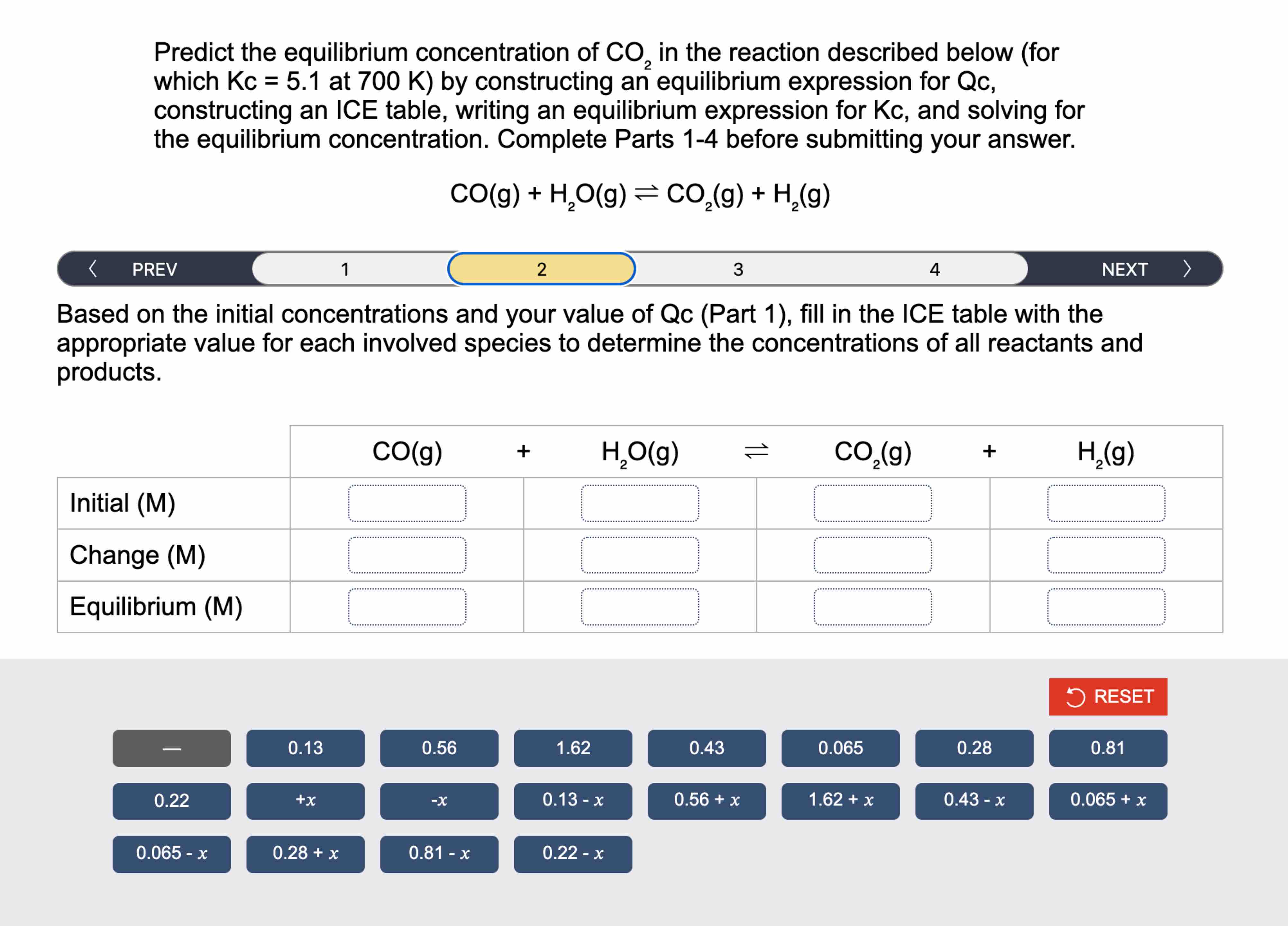 Predict the equilibrium concentration of CO2 ﻿in the | Chegg.com