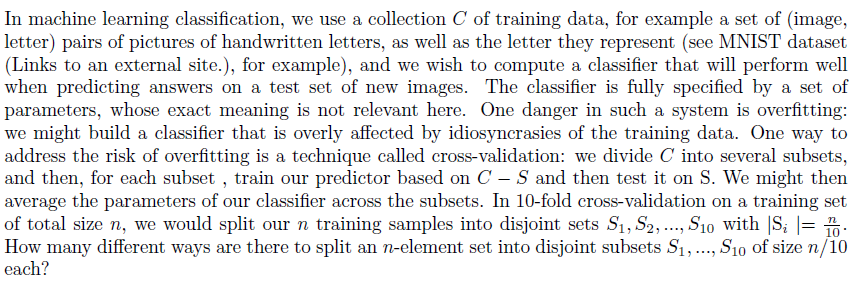 In machine learning classification, we use a | Chegg.com