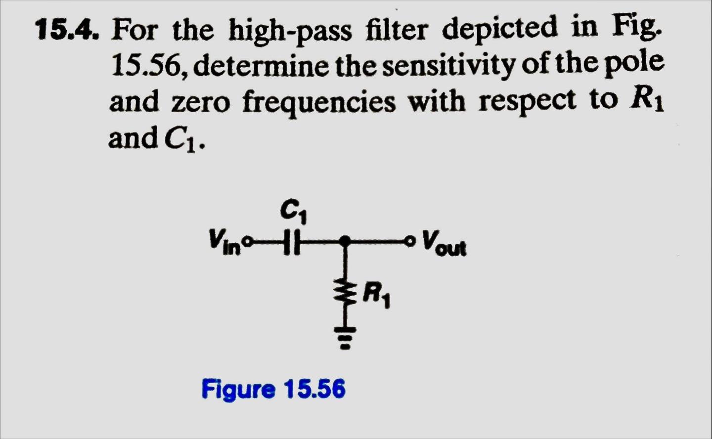 Solved 15.4. For the high-pass filter depicted in Fig. | Chegg.com
