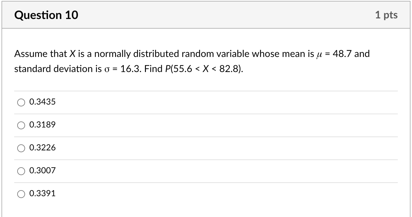 Solved Assume that X is a normally distributed random | Chegg.com