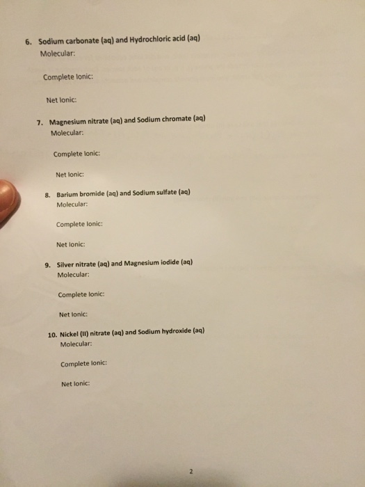 Solved Instructions: Write balanced molecular, complete | Chegg.com