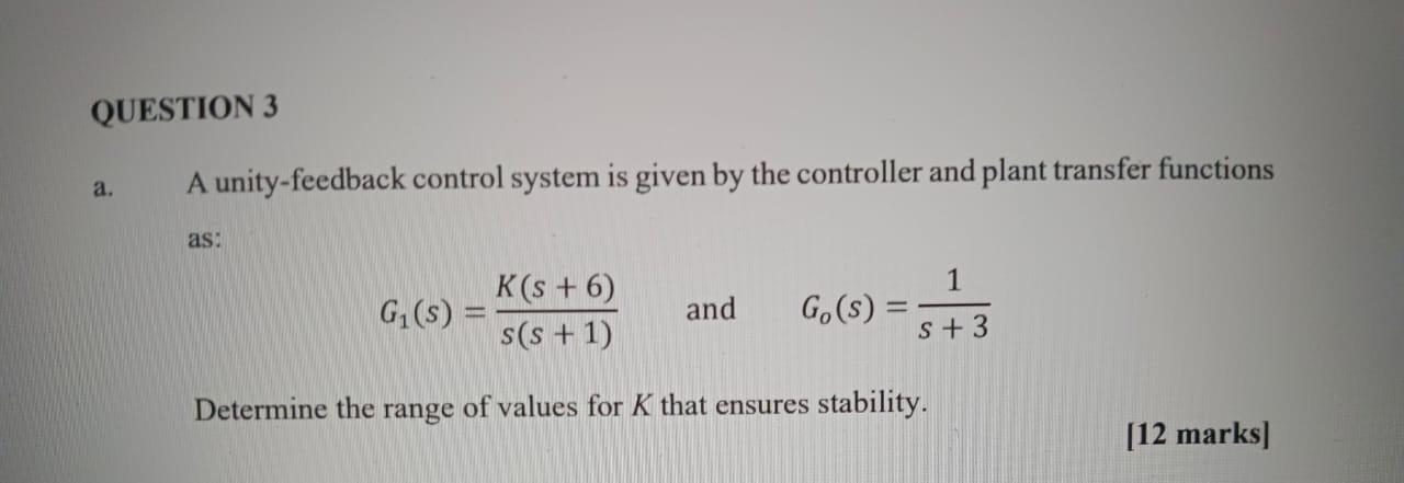 Solved A unity-feedback control system is given by the | Chegg.com