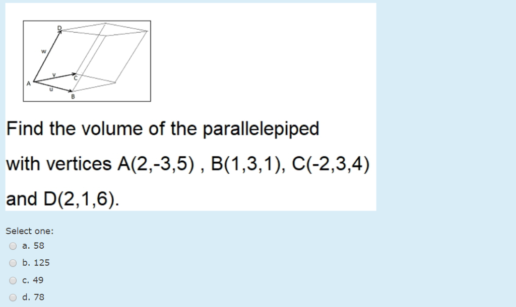 Solved Find the volume of the parallelepiped with vertices | Chegg.com
