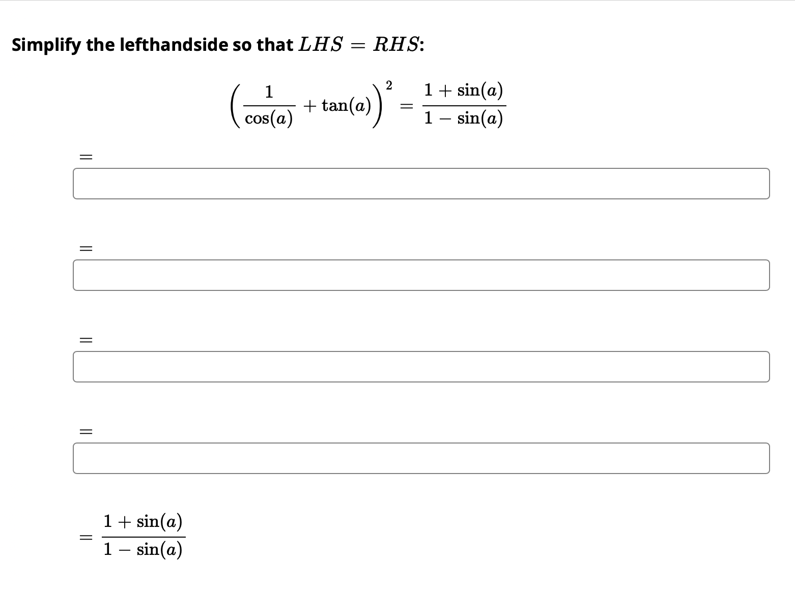 Solved Simplify the lefthandside so that LHS=RHS : | Chegg.com