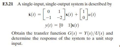 Solved E3.21 A single-input, single-output system is | Chegg.com