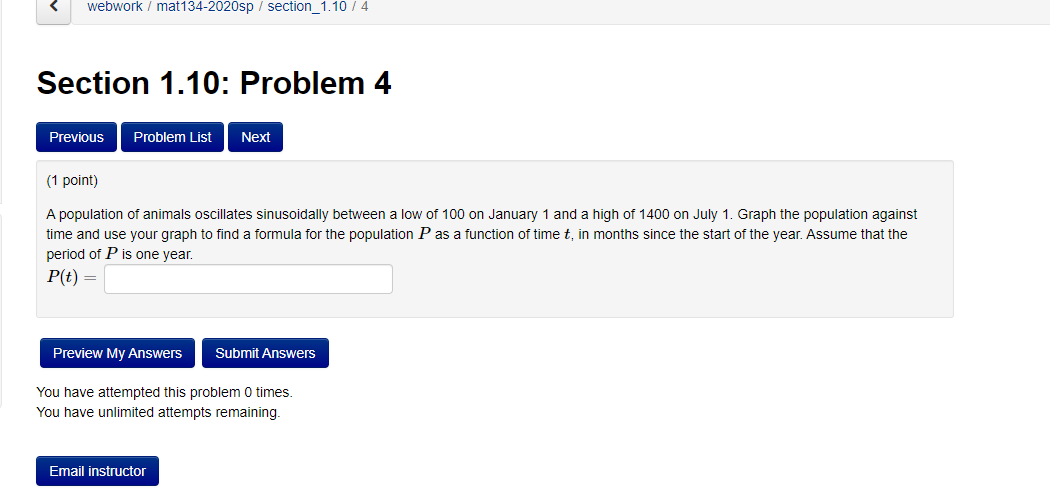 Solved webwork / mat134-2020sp / section_1.10 / 4 Section | Chegg.com