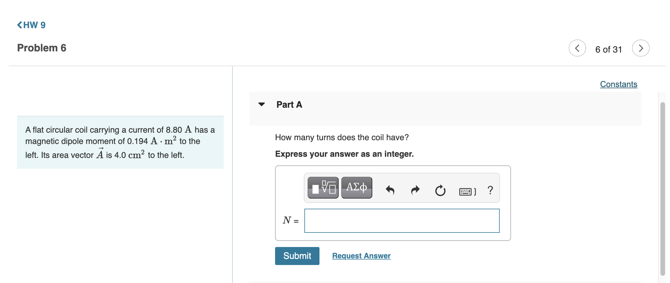 Solved A flat circular coil carrying a current of 8.80 A has | Chegg.com