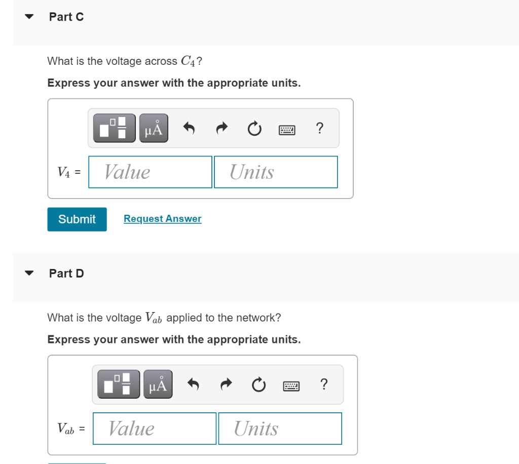 Solved Review Constants Part A In (Figure 1) C1 = 7.00 uF, | Chegg.com