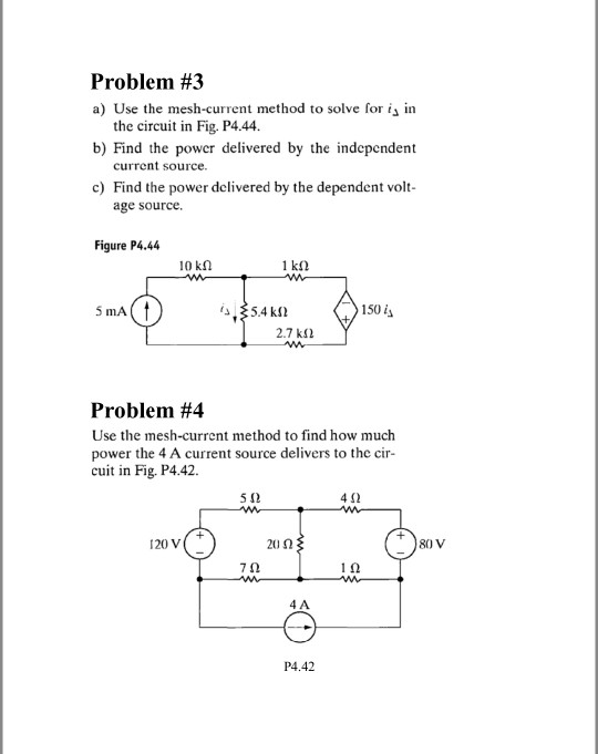 Solved Problem #3 a) Use the mesh-current method to solve | Chegg.com