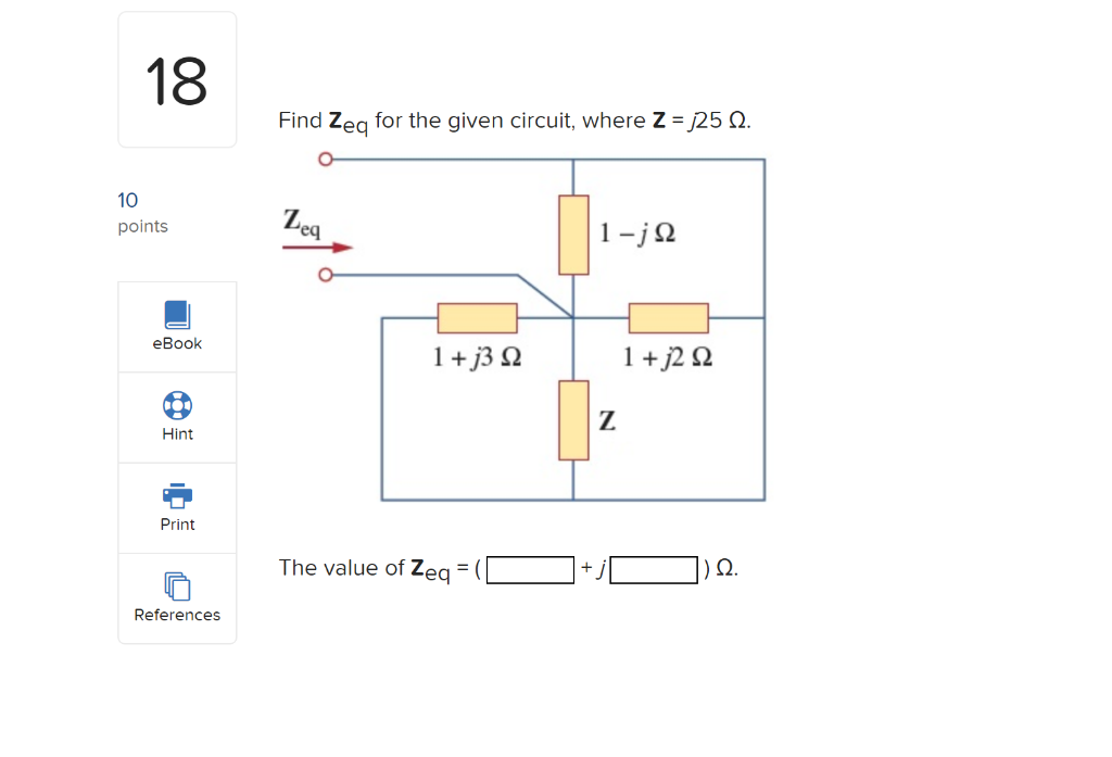 Solved 18 Find Zeq for the given circuit, where Z = 125 N. | Chegg.com