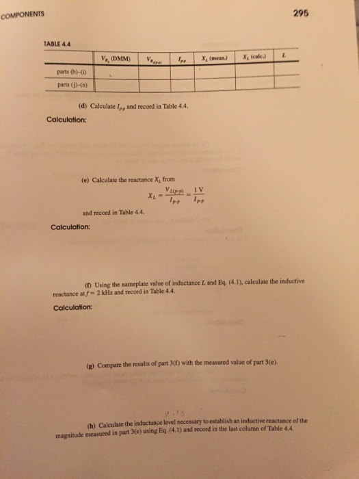 Solved Comparison Part 3 Inductive Reactance Internal A 6962