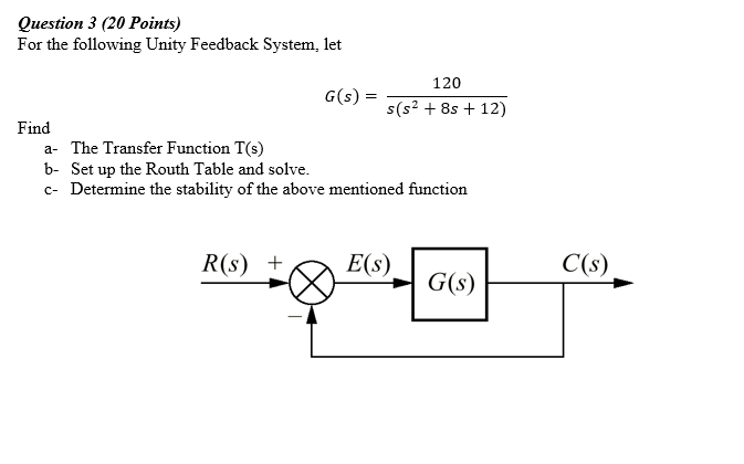 Solved Question 3 (20 Points) For the following Unity | Chegg.com