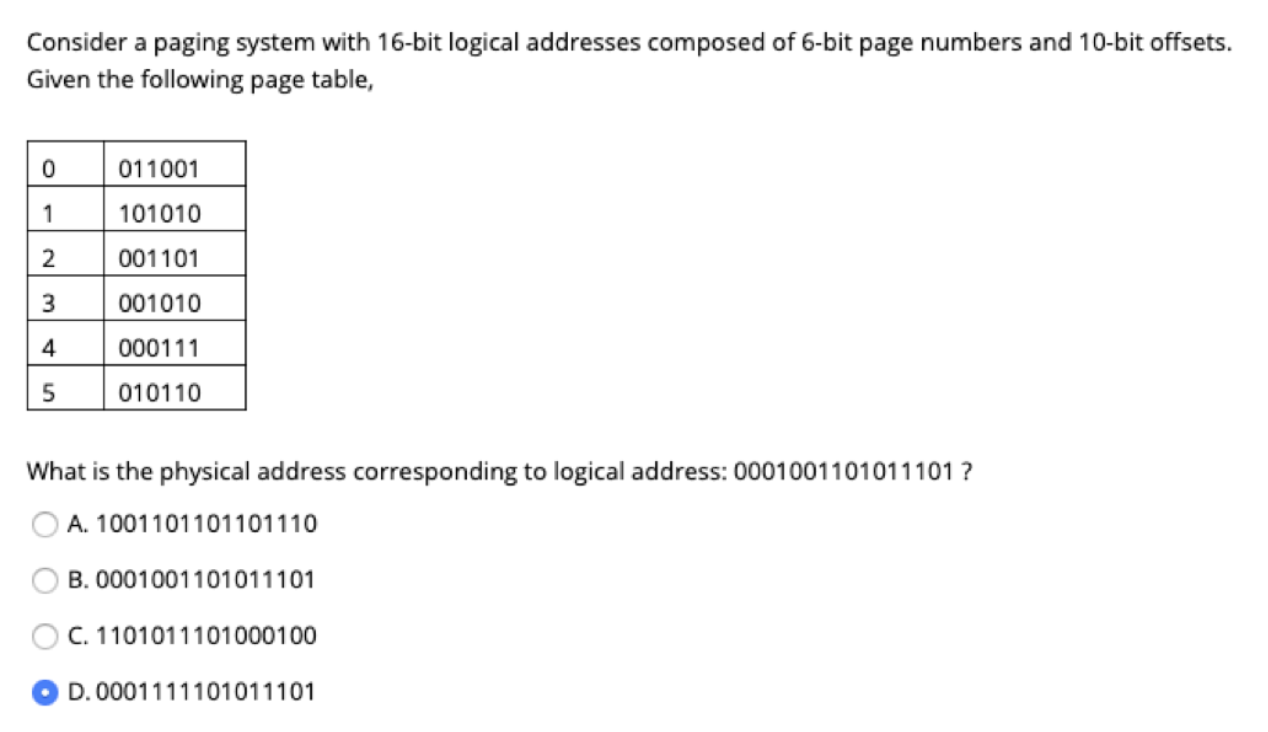 Solved Consider a paging system with 16-bit logical | Chegg.com