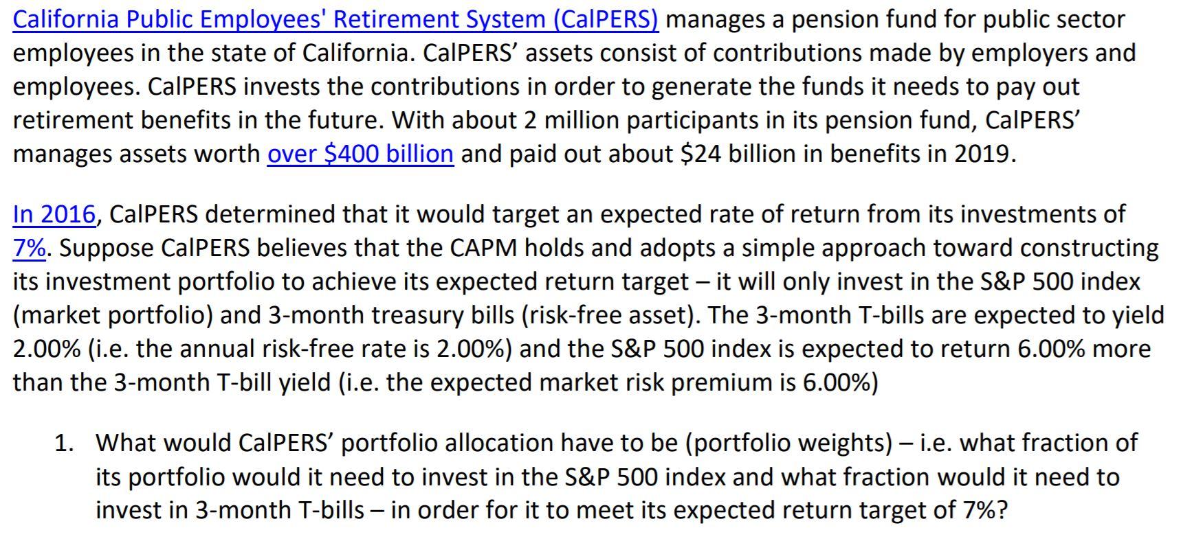 Solved California Public Employees' Retirement System | Chegg.com
