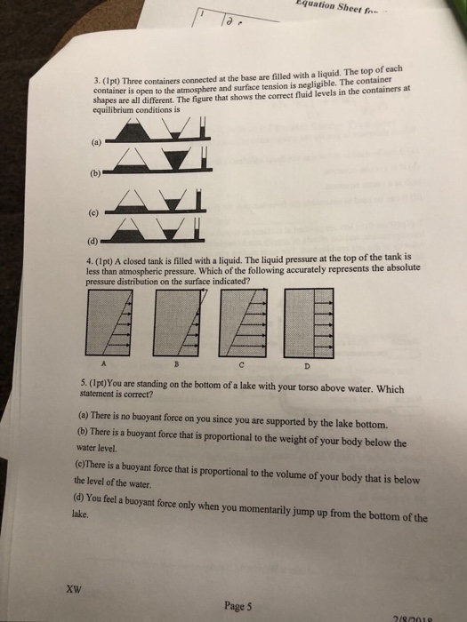 Solved Equation Sheet fo- 3. (Ipt) Three containers | Chegg.com